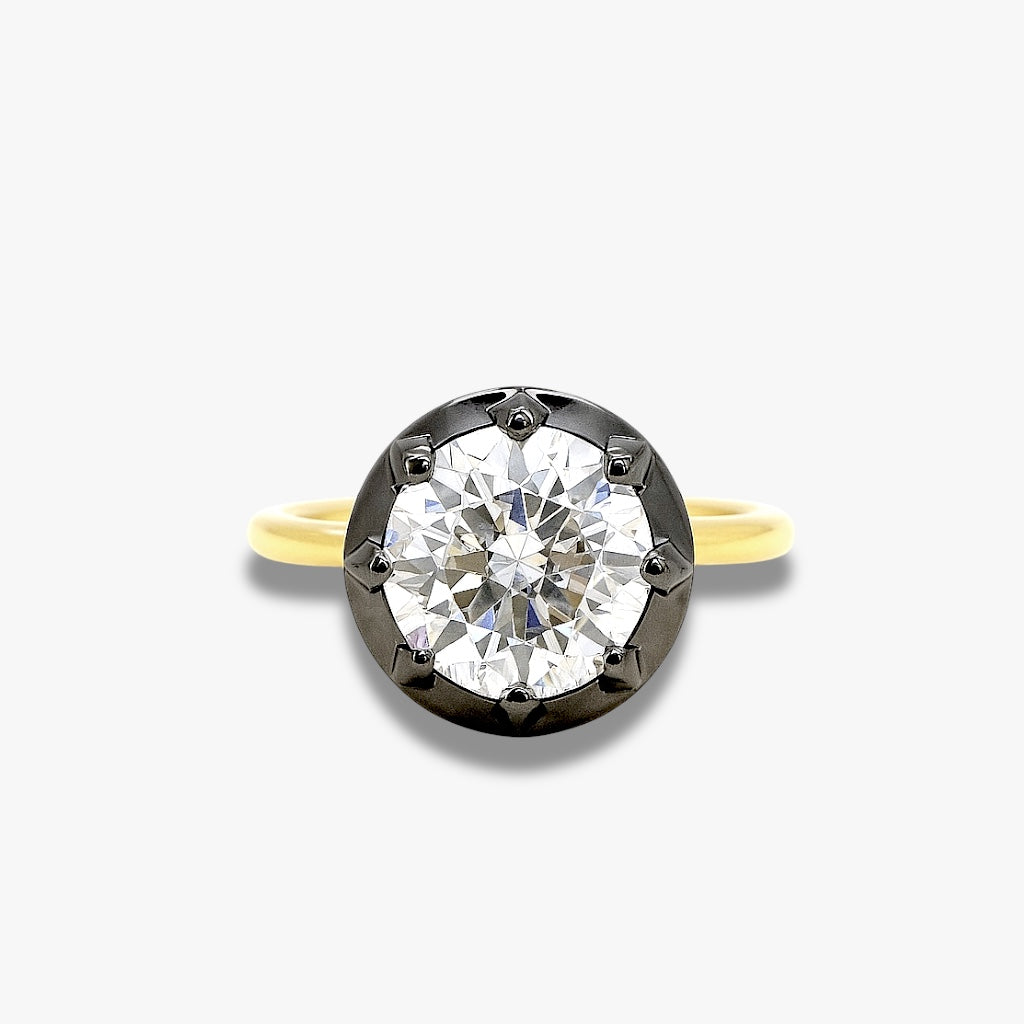 Georgian-Inspired Collet Setting Round Brilliant Diamond Solitaire – By ...